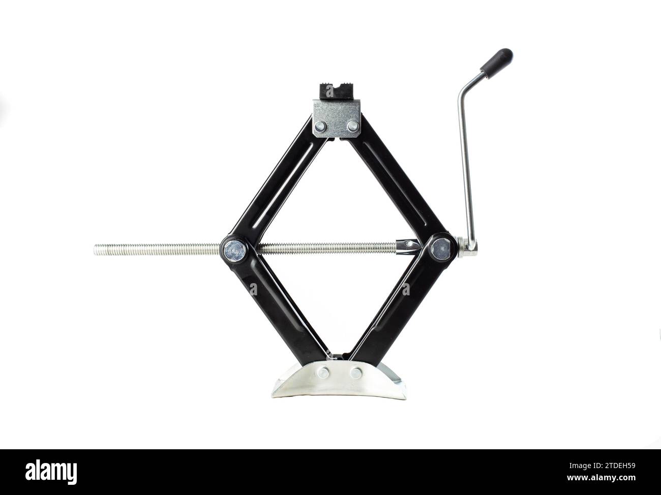 Metal universal diamond jack on a white background, isolate, close-up ...