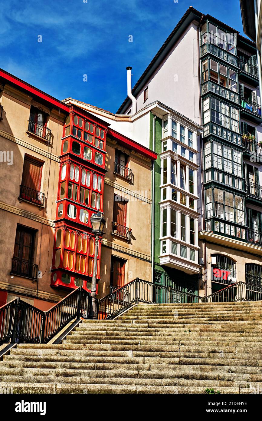 Bilbao Biscay Spain. Stairs in the old city Stock Photo - Alamy