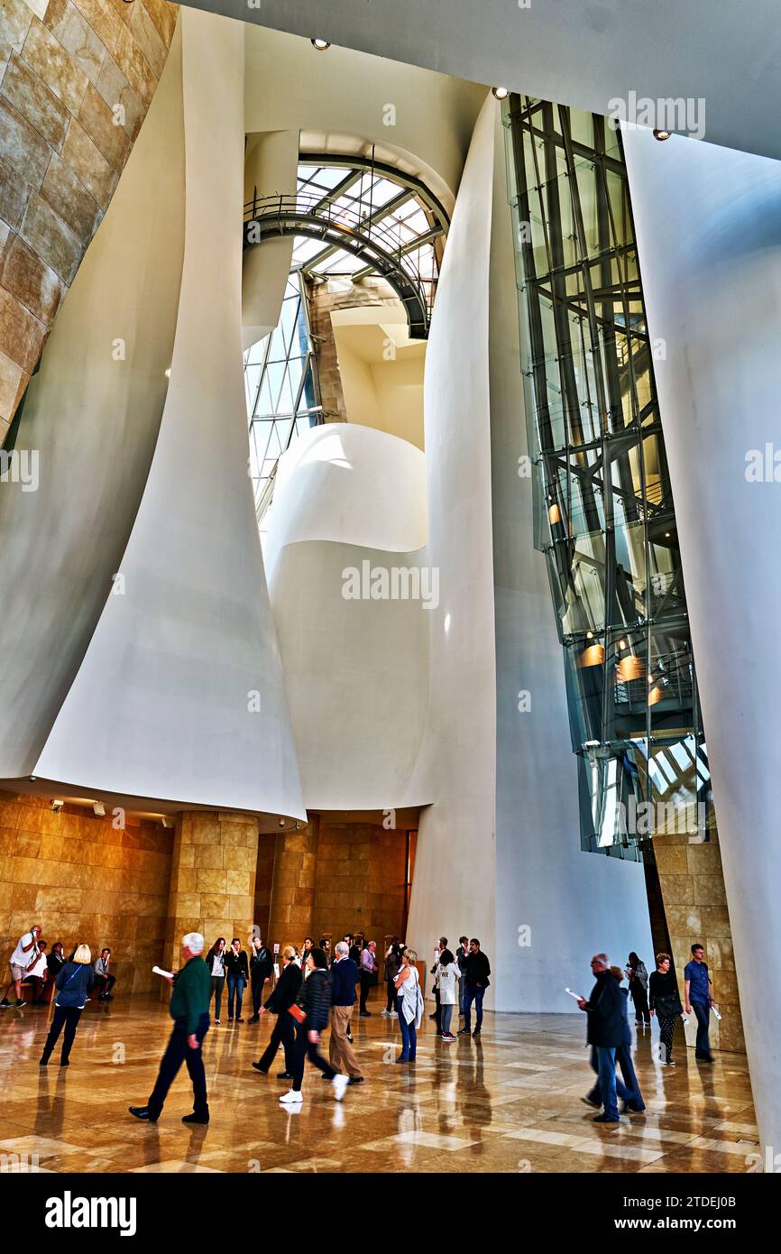 Bilbao Biscay Spain. The interiors of the Guggenheim Museum Stock Photo ...