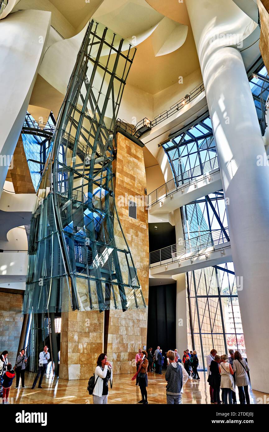 Bilbao Biscay Spain. The interiors of the Guggenheim Museum Stock Photo ...