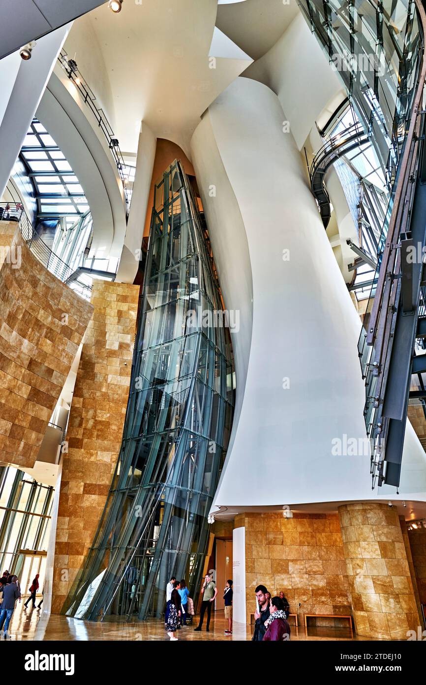 Bilbao Biscay Spain. The interiors of the Guggenheim Museum Stock Photo ...