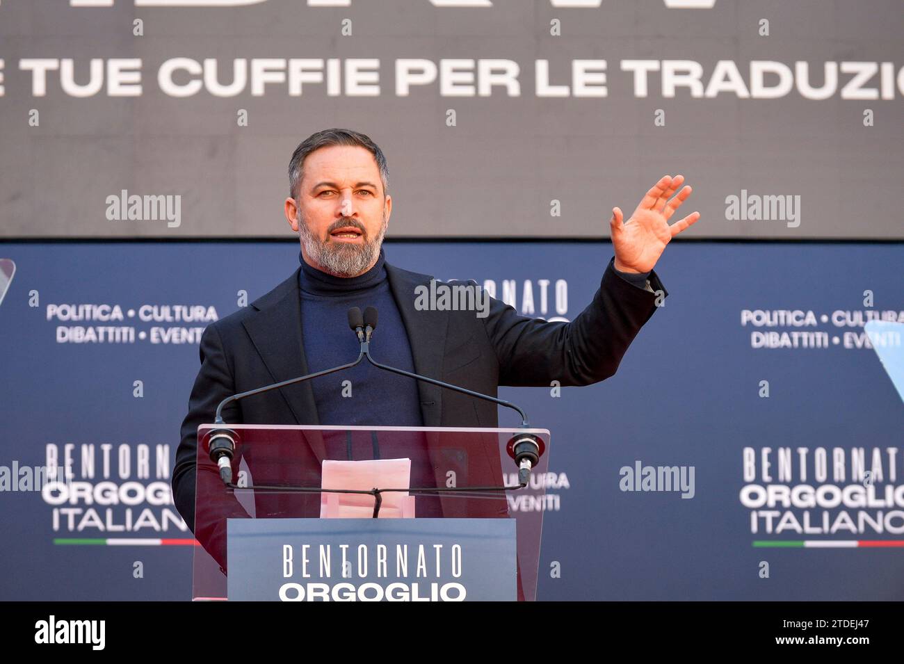 Italy, Rome, December 17, 2023 : Santiago Abascal, Spanish politician ...