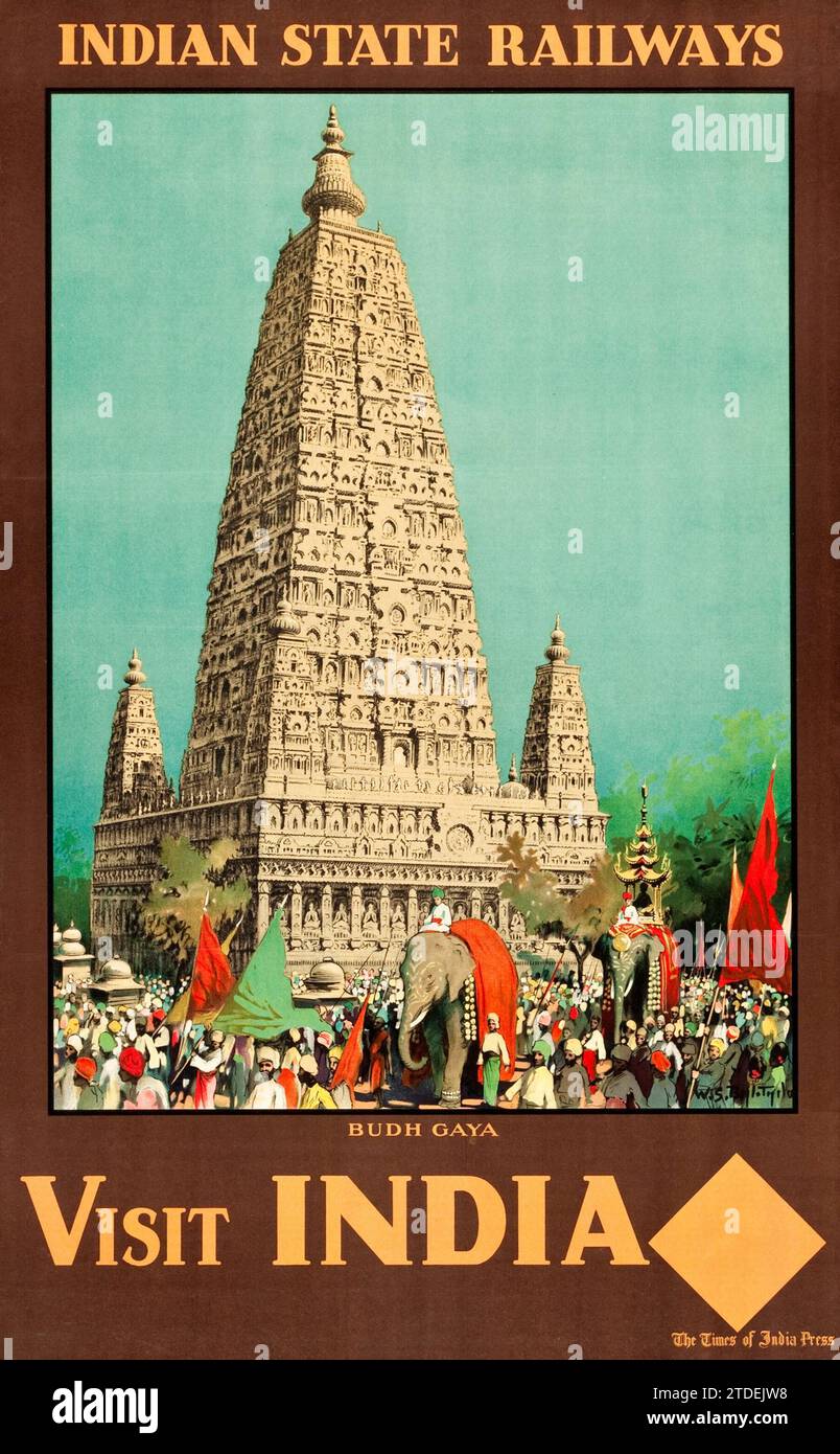 India Travel Poster - Budh Gaya - (India State Railways, 1930s) The ...