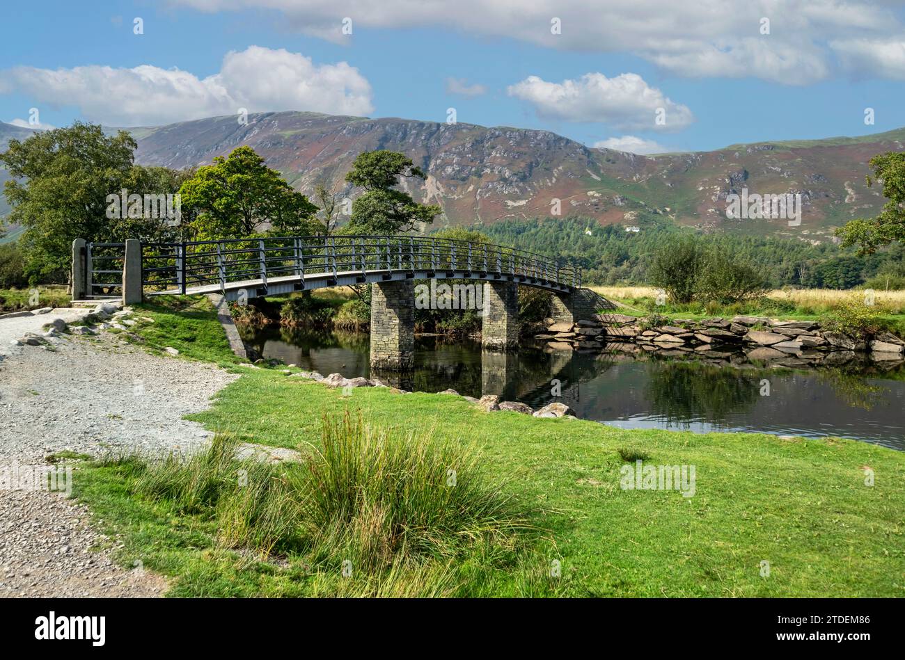 Chinese Bridge near Derwentwater in summer Lake District National Park ...