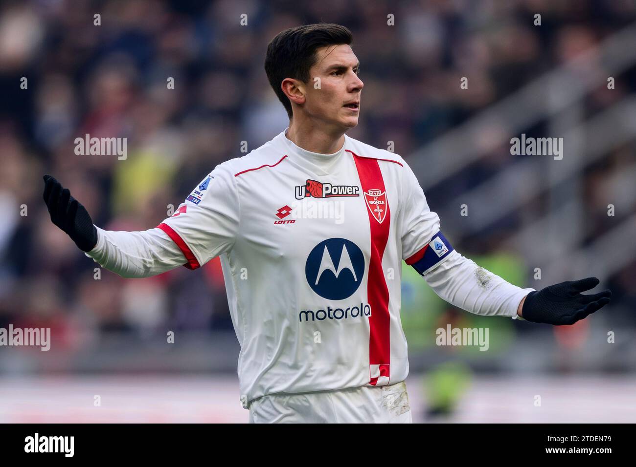 Milan, Italy. 18 December 2023. Matteo Pessina of AC Monza gestures ...