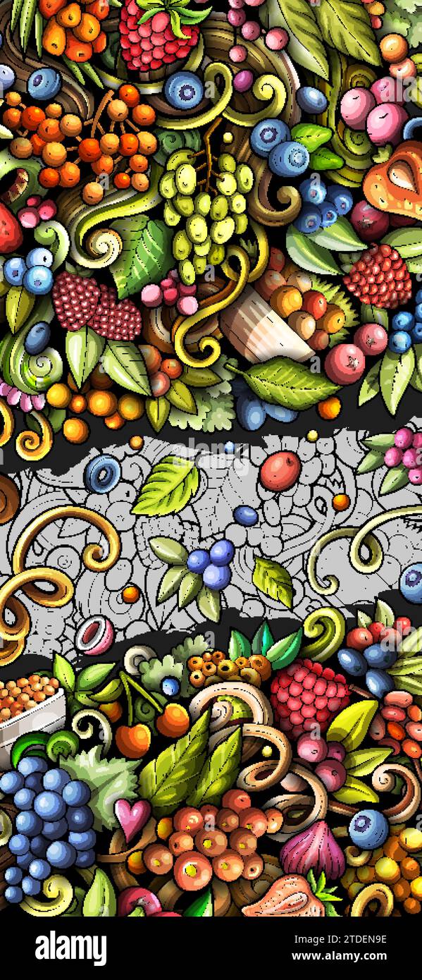 Cartoon vector doodle Berries background Stock Vector Image & Art - Alamy