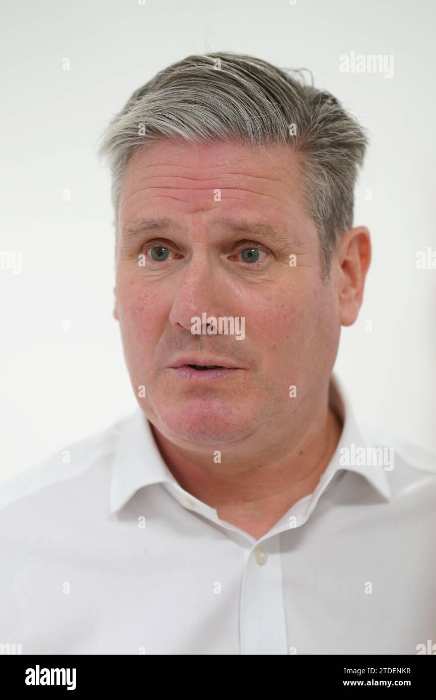 Labour leader Sir Keir Starmer during a visit to the theatre recovery ...