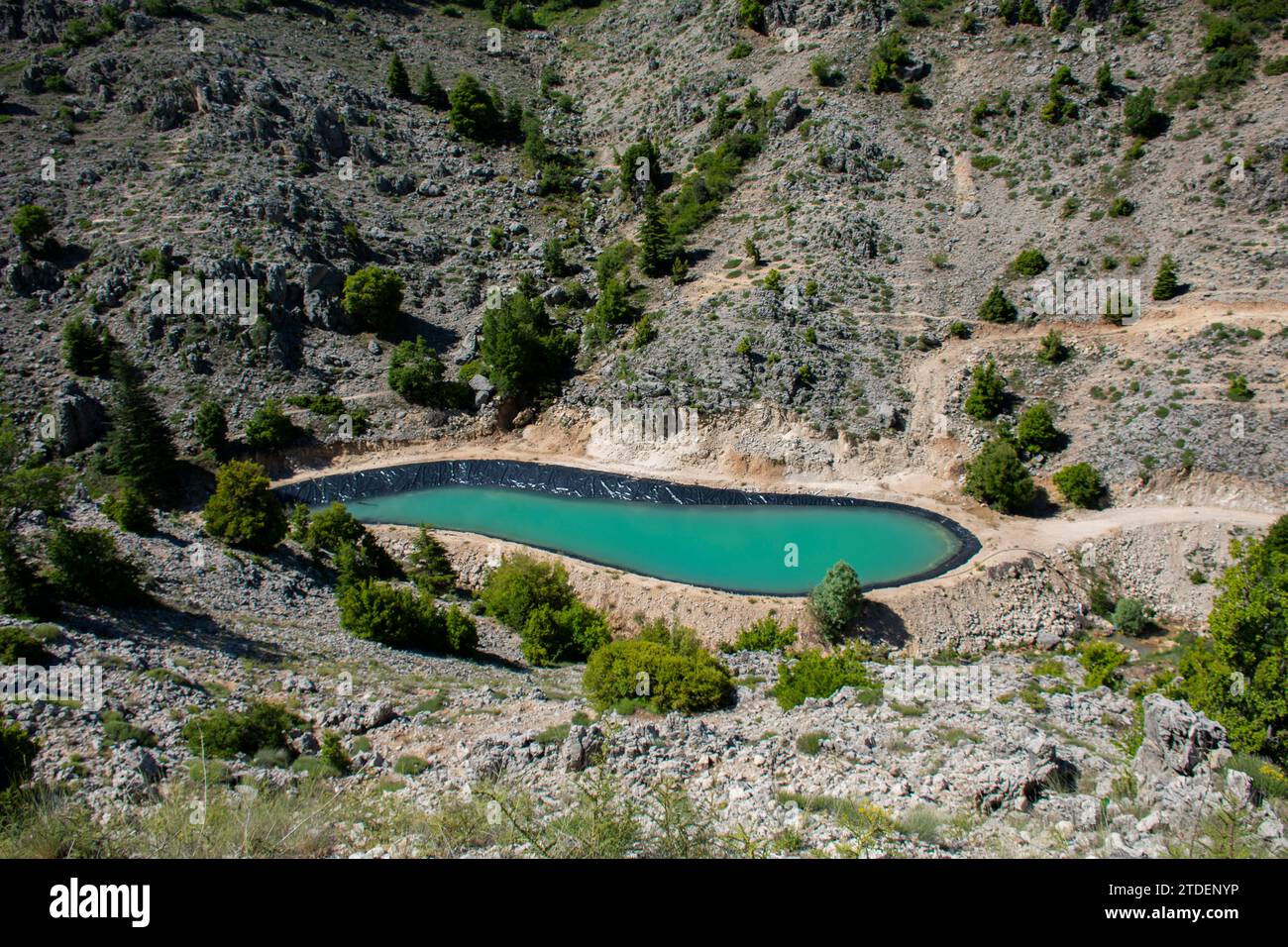 Manmade Water reserve in the mountains Tannourine Lebanon Middle East ...