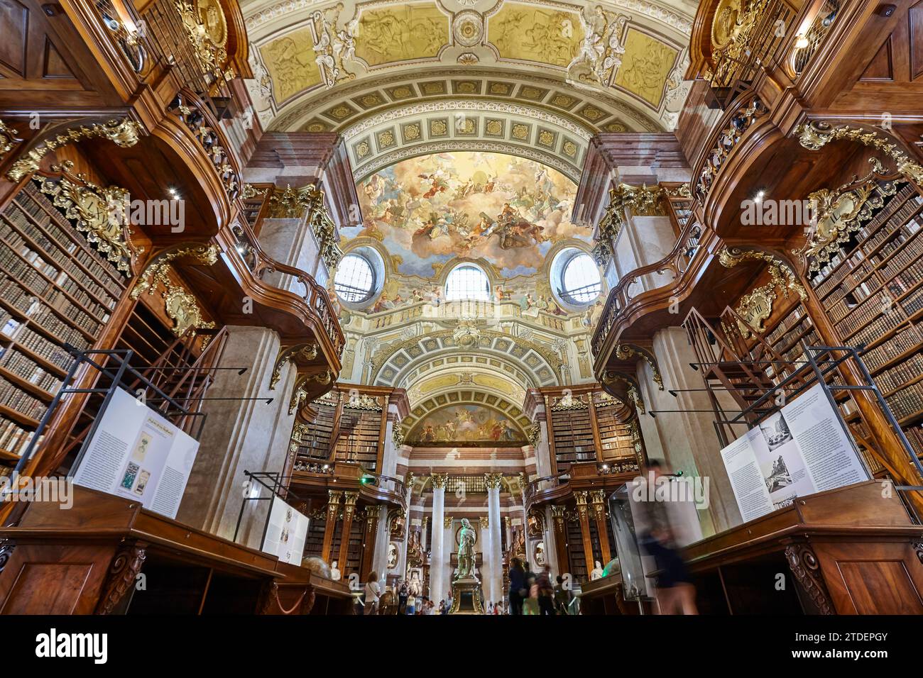 Austrian national baroque library state hall. Vienna historic cultural ...