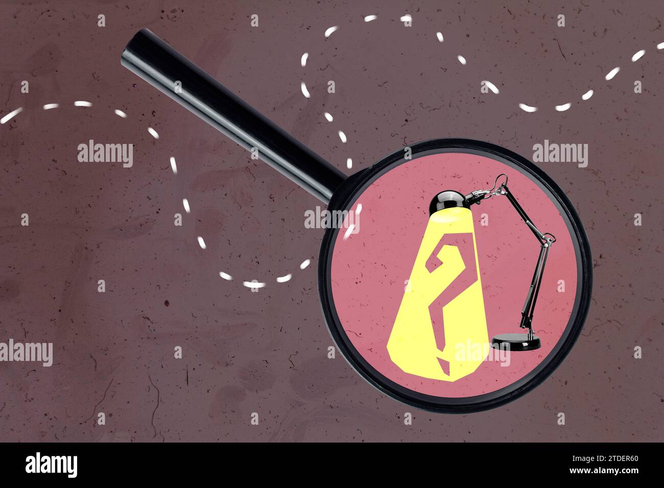 Collage poster picture of magnifying glass detective science research ...