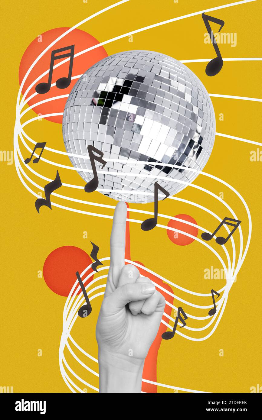 Creative vertical illustration banner poster retro human hand finger ...