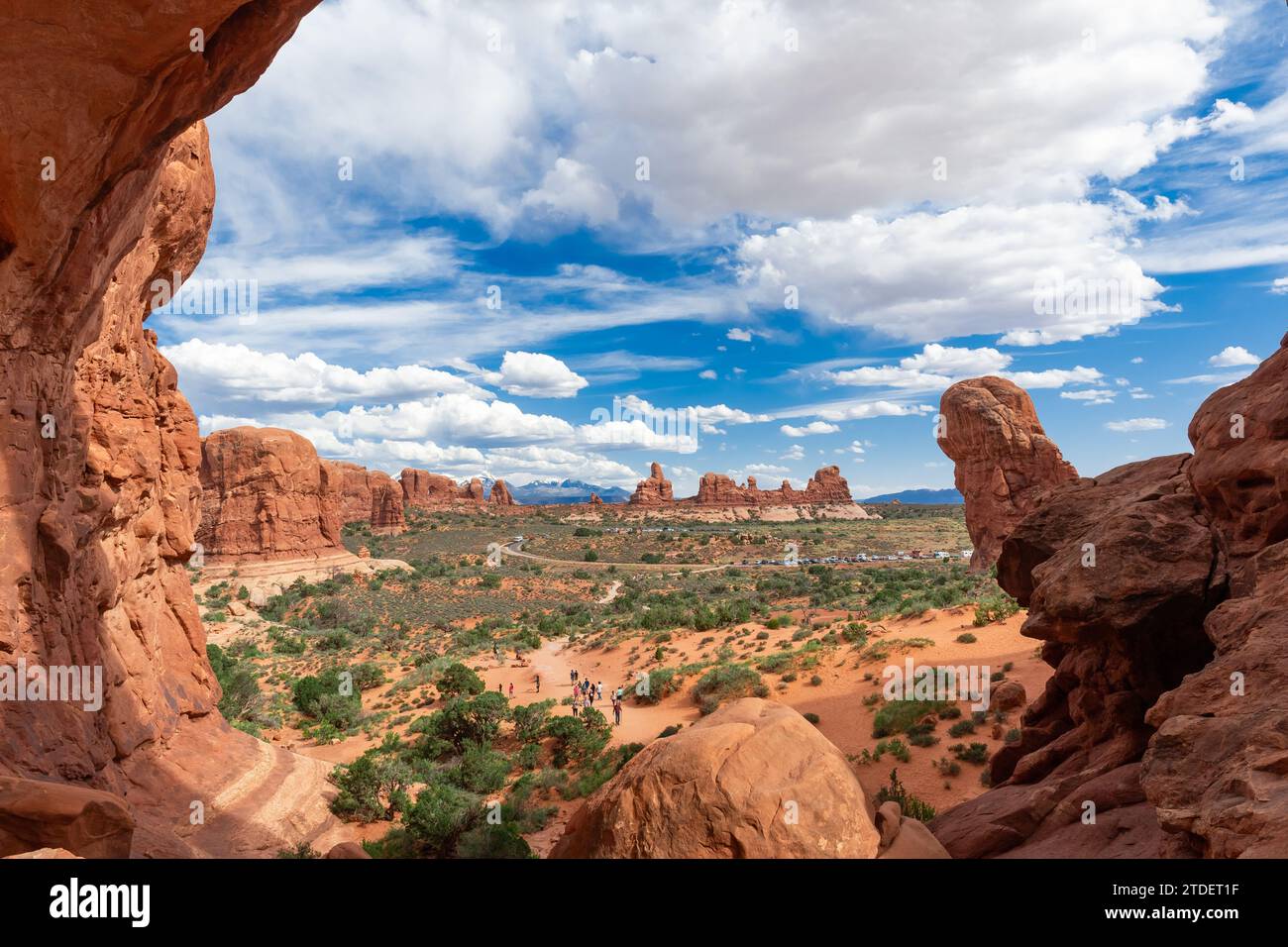 View from the Double Arch Sandstone Rock Formation, Natural Wonder in ...