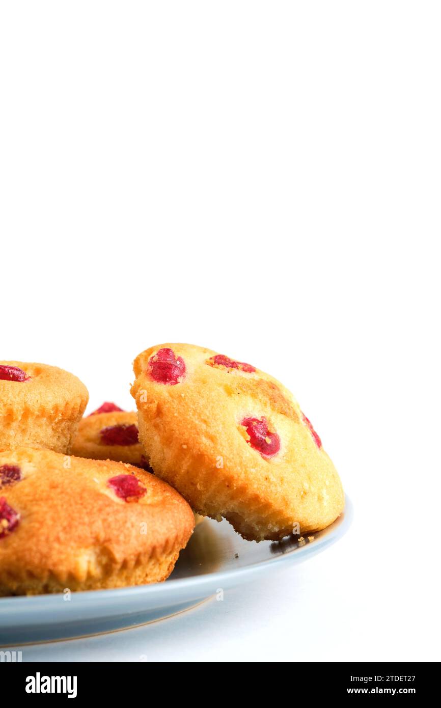 Fresh crumbly cookies with filling white background Stock Photo - Alamy