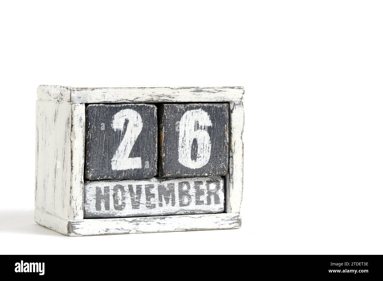 November 26 on wooden calendar, on white background Stock Photo - Alamy