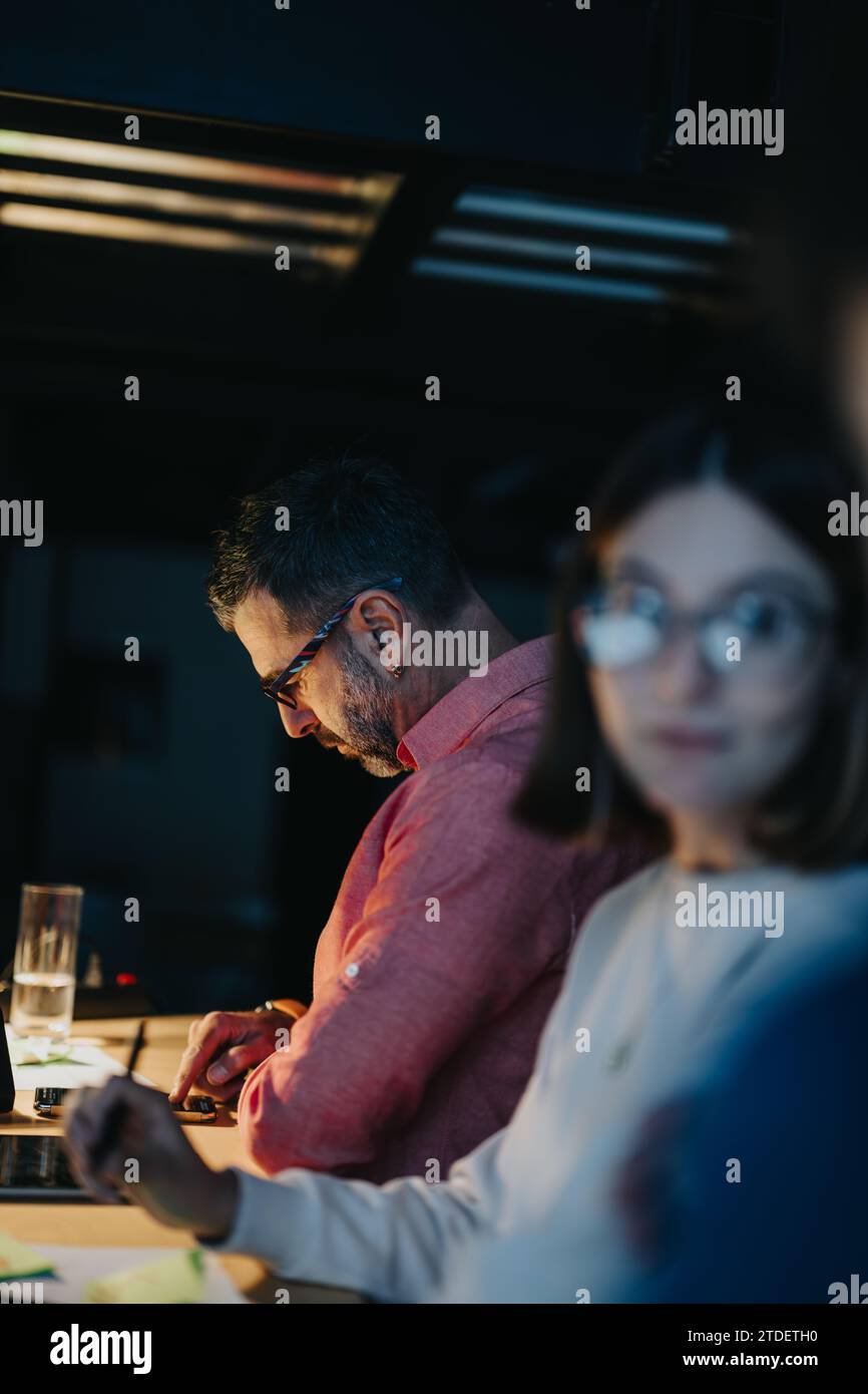 Late Night Work. Collaborating for Business Growth and Project ...