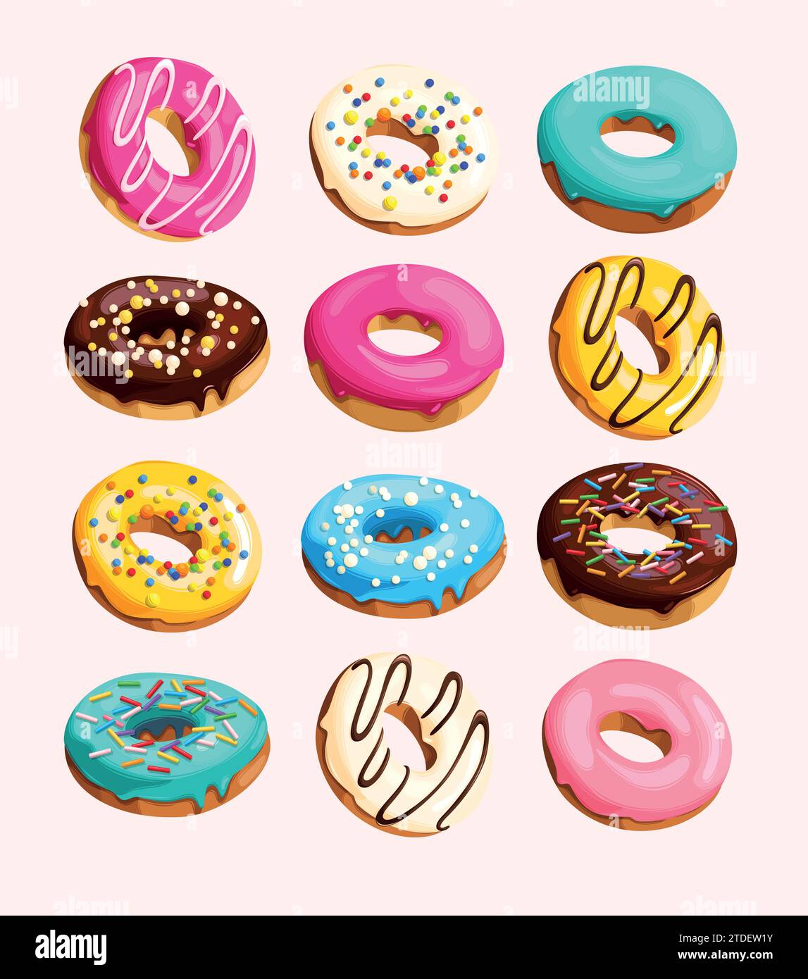 Set of donuts Stock Vector Image & Art - Alamy