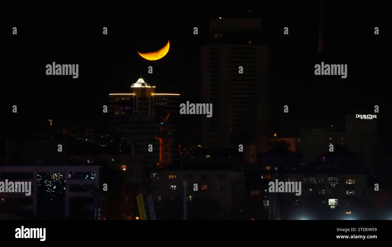 New crescent view New crescent view that is close to buildings in the ...