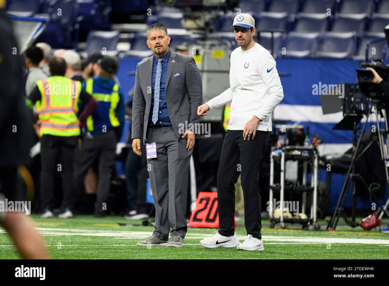 Indianapolis Colts head coach Shane Steichen and NFL Networks Omar Ruiz ...