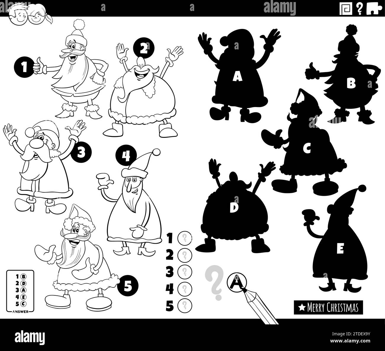 Cartoon illustration of finding the right shadows to the pictures ...