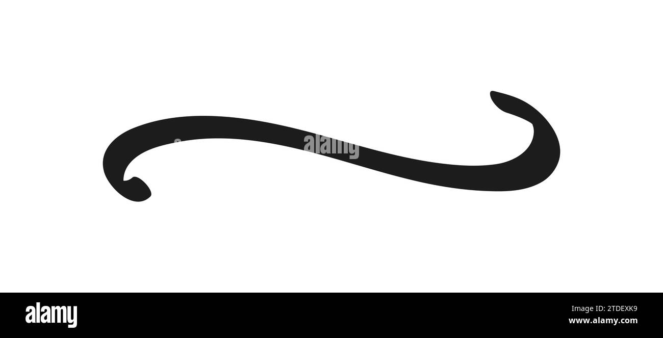 Swoosh and swoops underline typography tail shape. Brush drawn thick ...