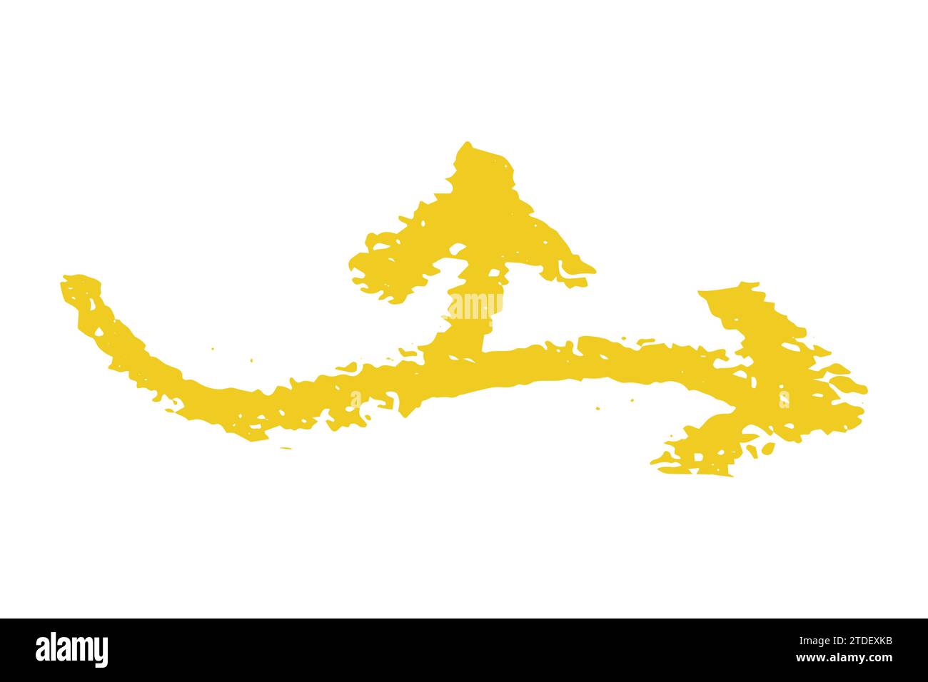 crayon emphasis arrow. Hand drawn yellow charcoal symbols for hand ...