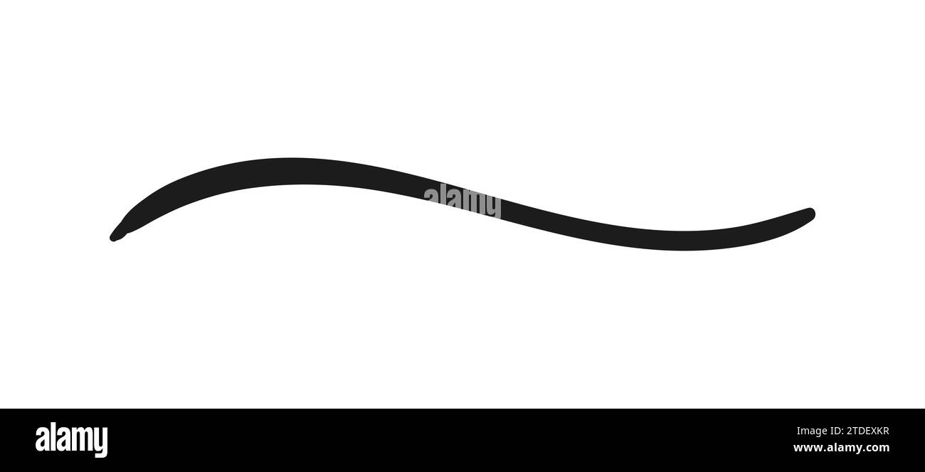 Swoosh and swoops underline typography tail shape. Brush drawn thick ...