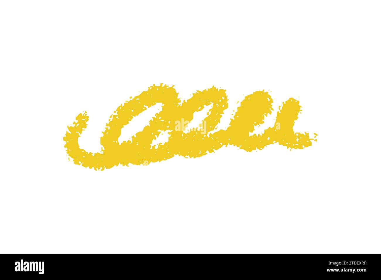 crayon emphasis underline. Hand drawn yellow charcoal curly lines ...