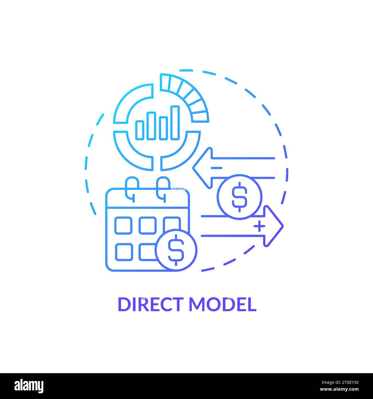 Thin Line Simple Gradient Direct Model Icon Concept Stock Vector Image