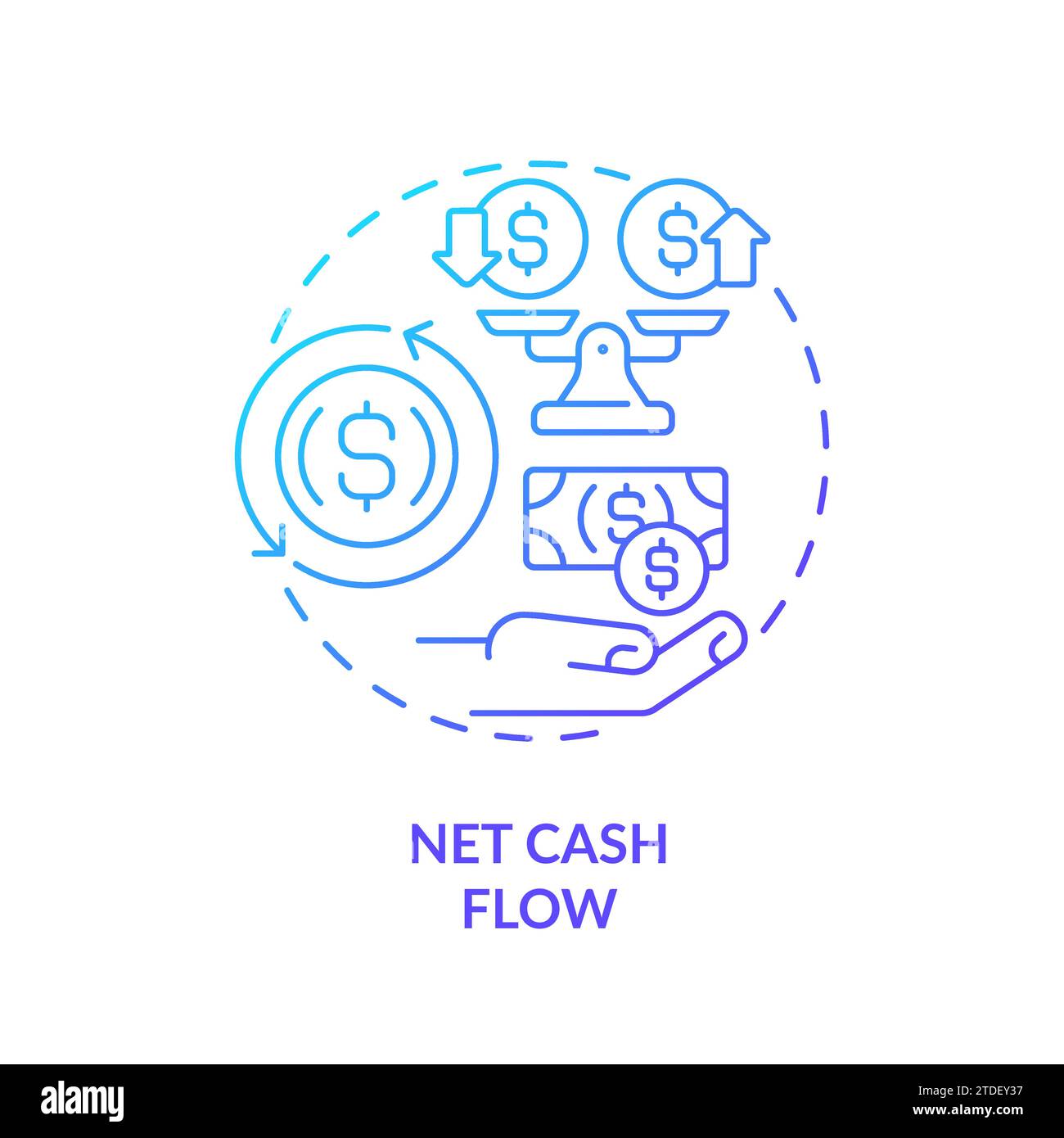 Thin line simple gradient net cash flow icon concept Stock Vector Image & Art - Alamy