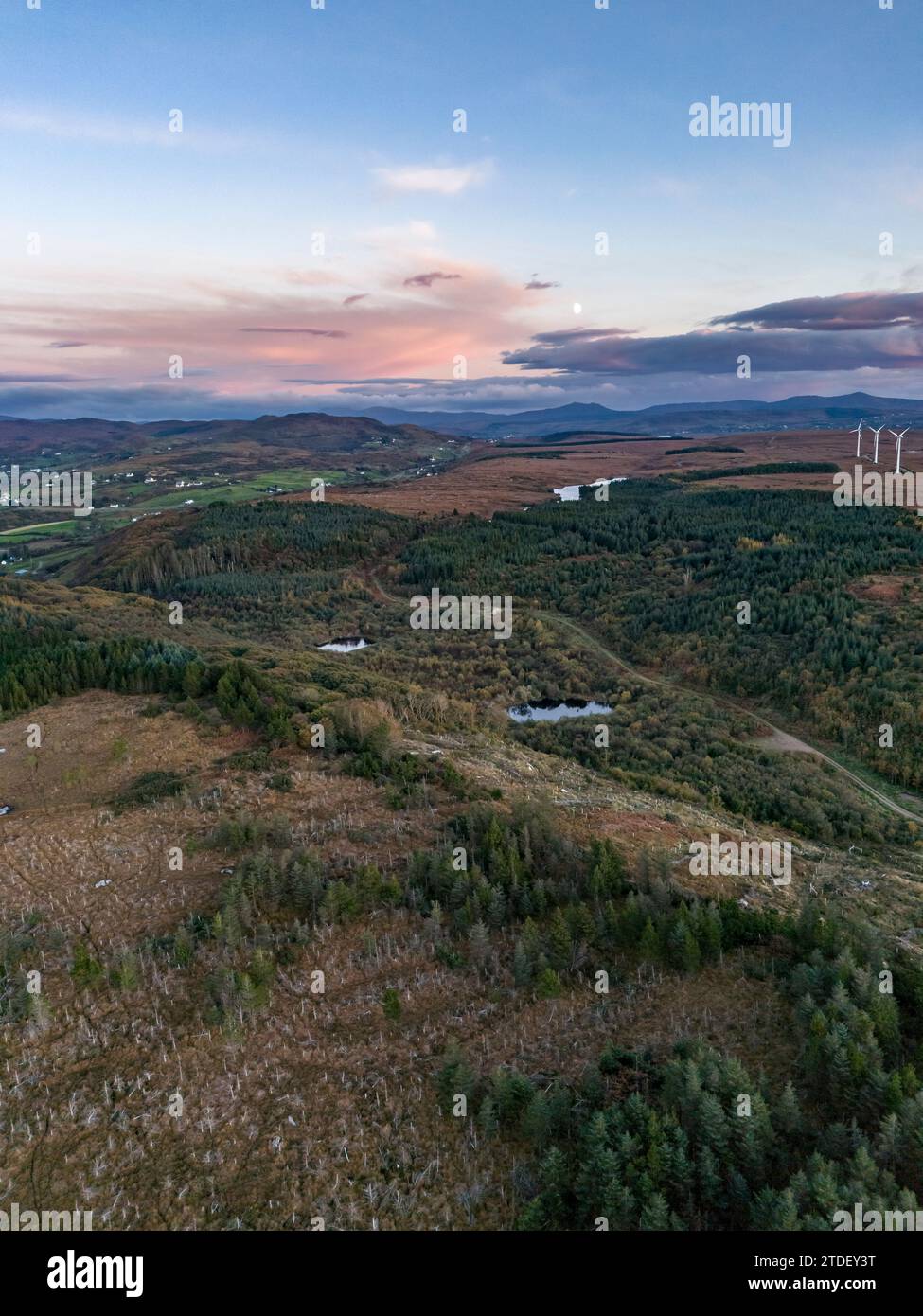 Aerial view of Bonny Glen by Portnoo in County Donegal - Ireland Stock ...