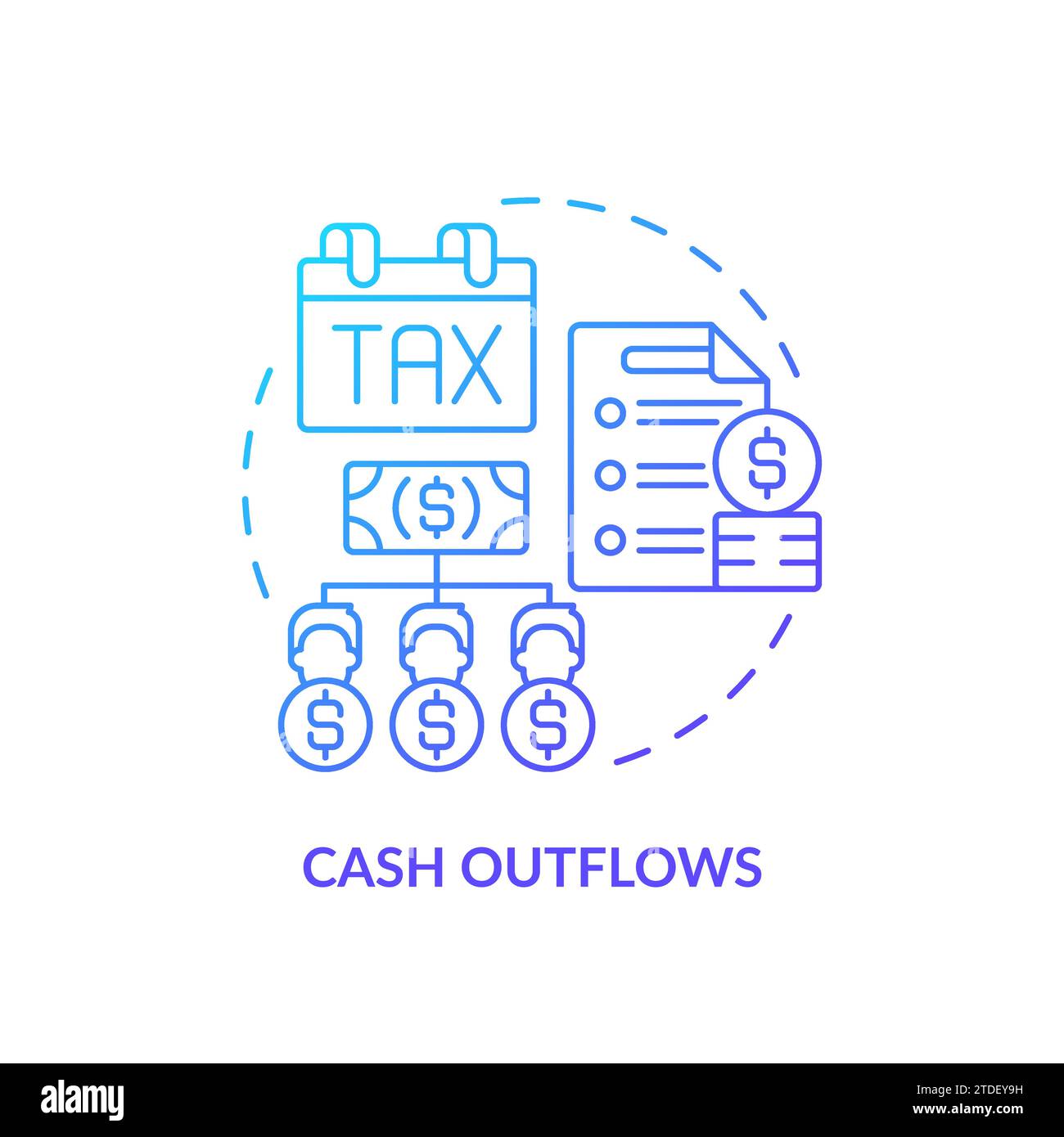 Thin line simple gradient cash outflows icon concept Stock Vector Image & Art - Alamy