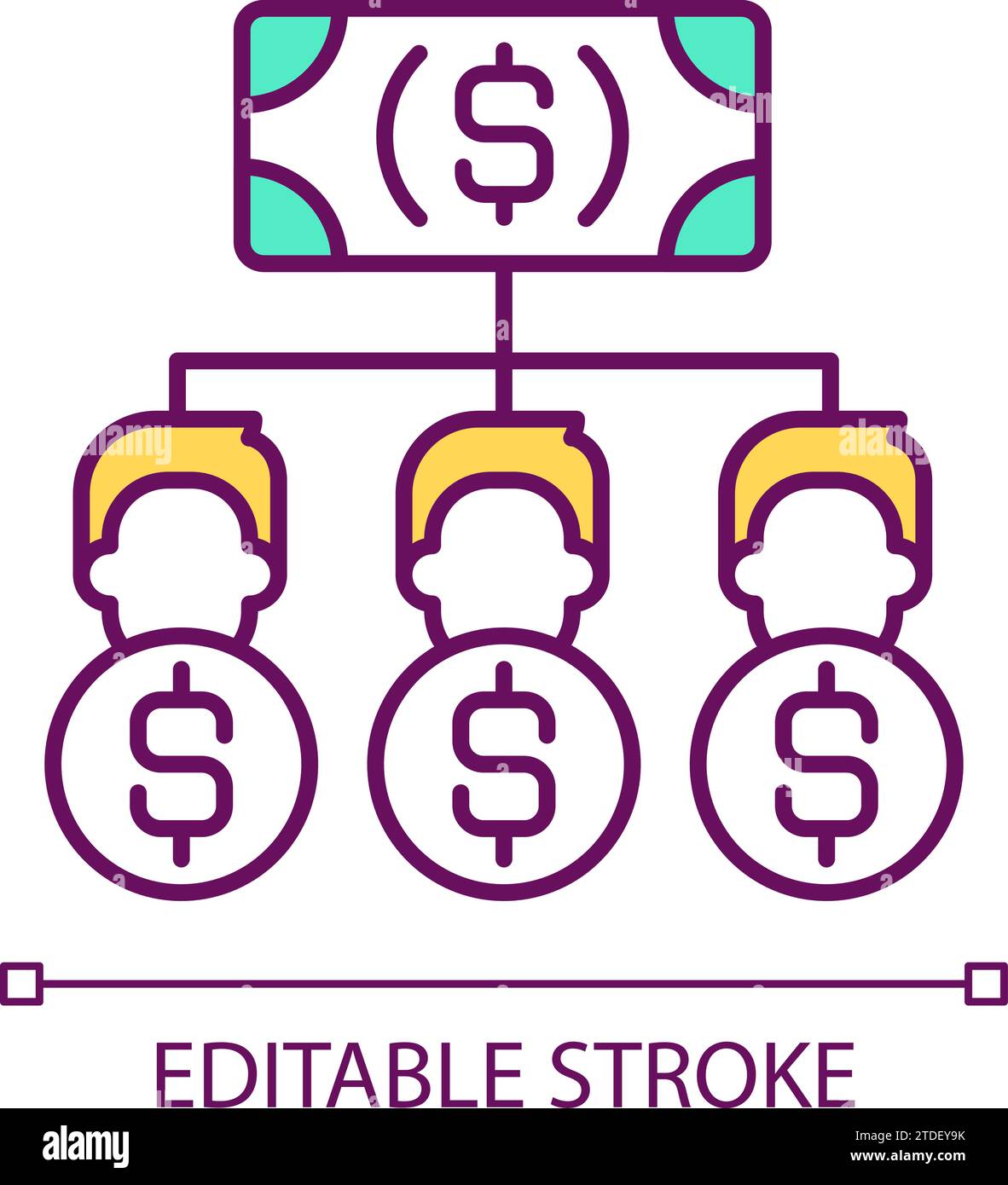 2D simple customizable thin line cash outflows icon Stock Vector Image & Art - Alamy