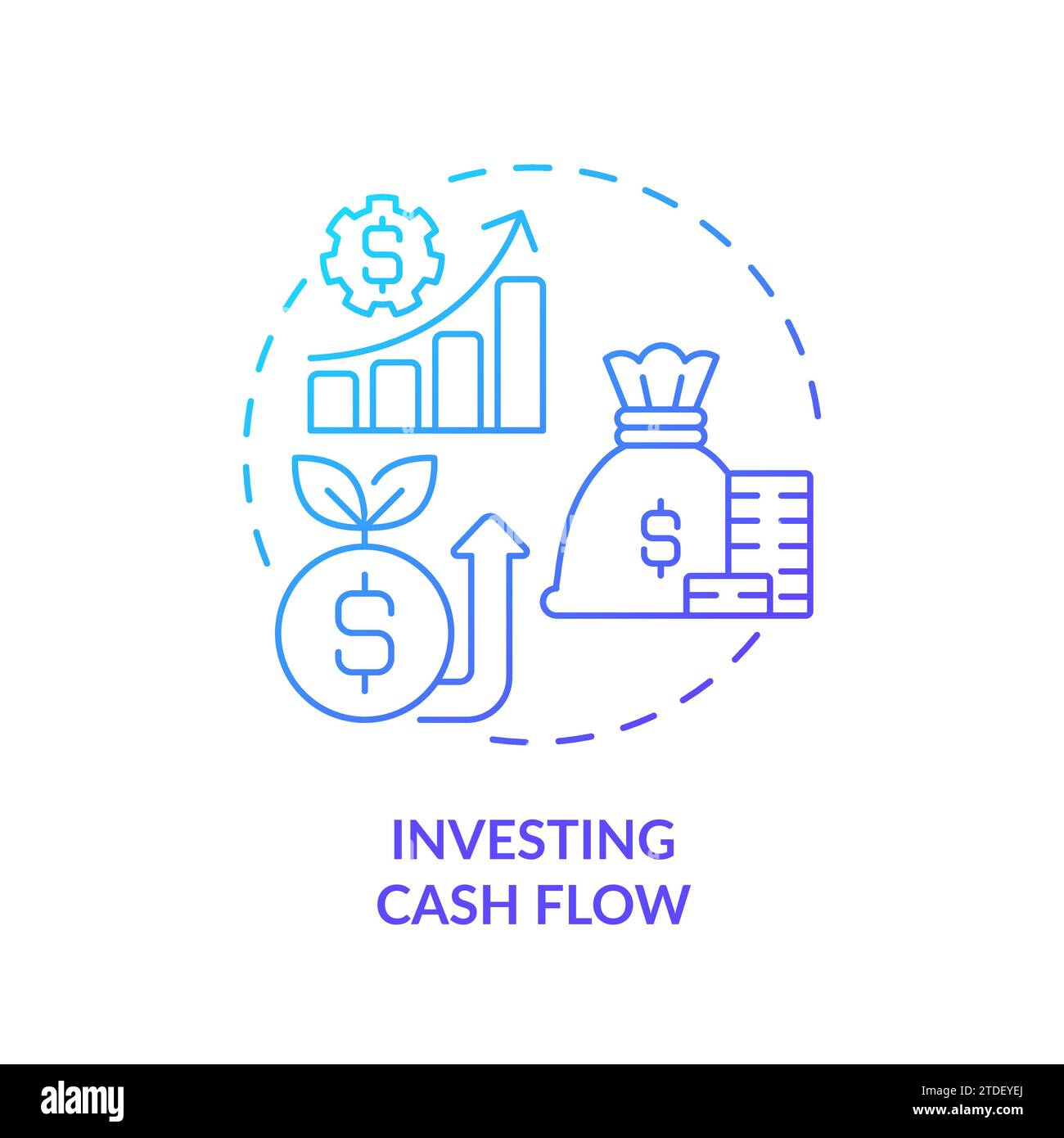Thin line simple gradient investing cash flow icon concept Stock Vector Image & Art - Alamy
