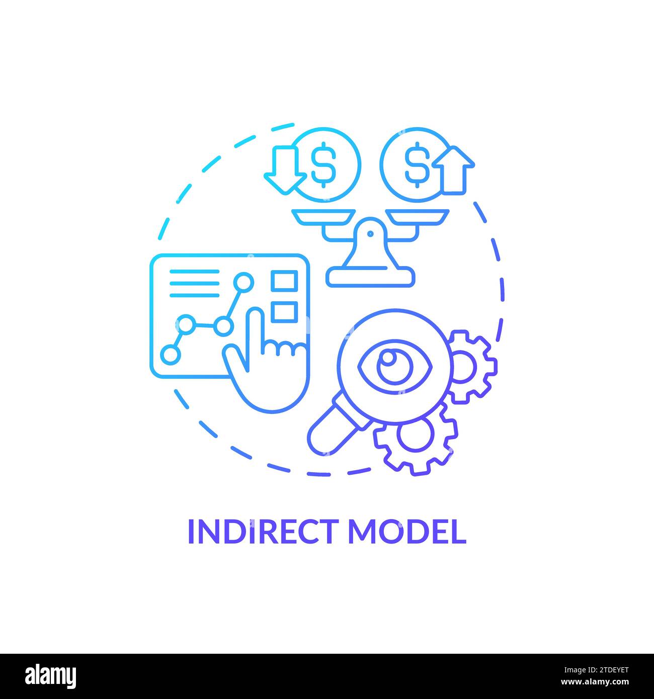 Thin line simple gradient indirect model icon concept Stock Vector ... Thin line simple gradient indirect model icon concept Stock Vector ...