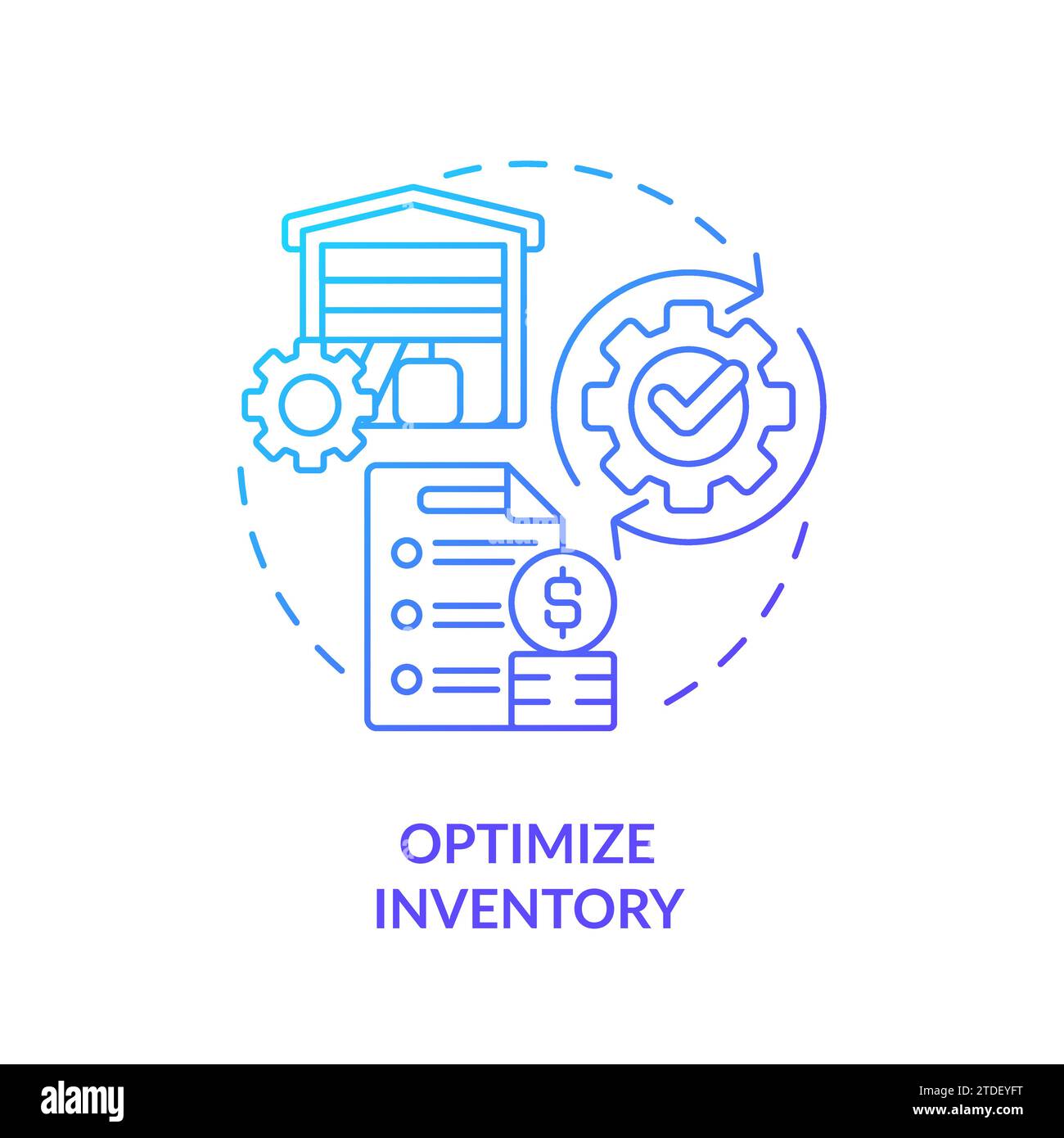 Thin Line Simple Gradient Optimize Inventory Icon Concept Stock Vector