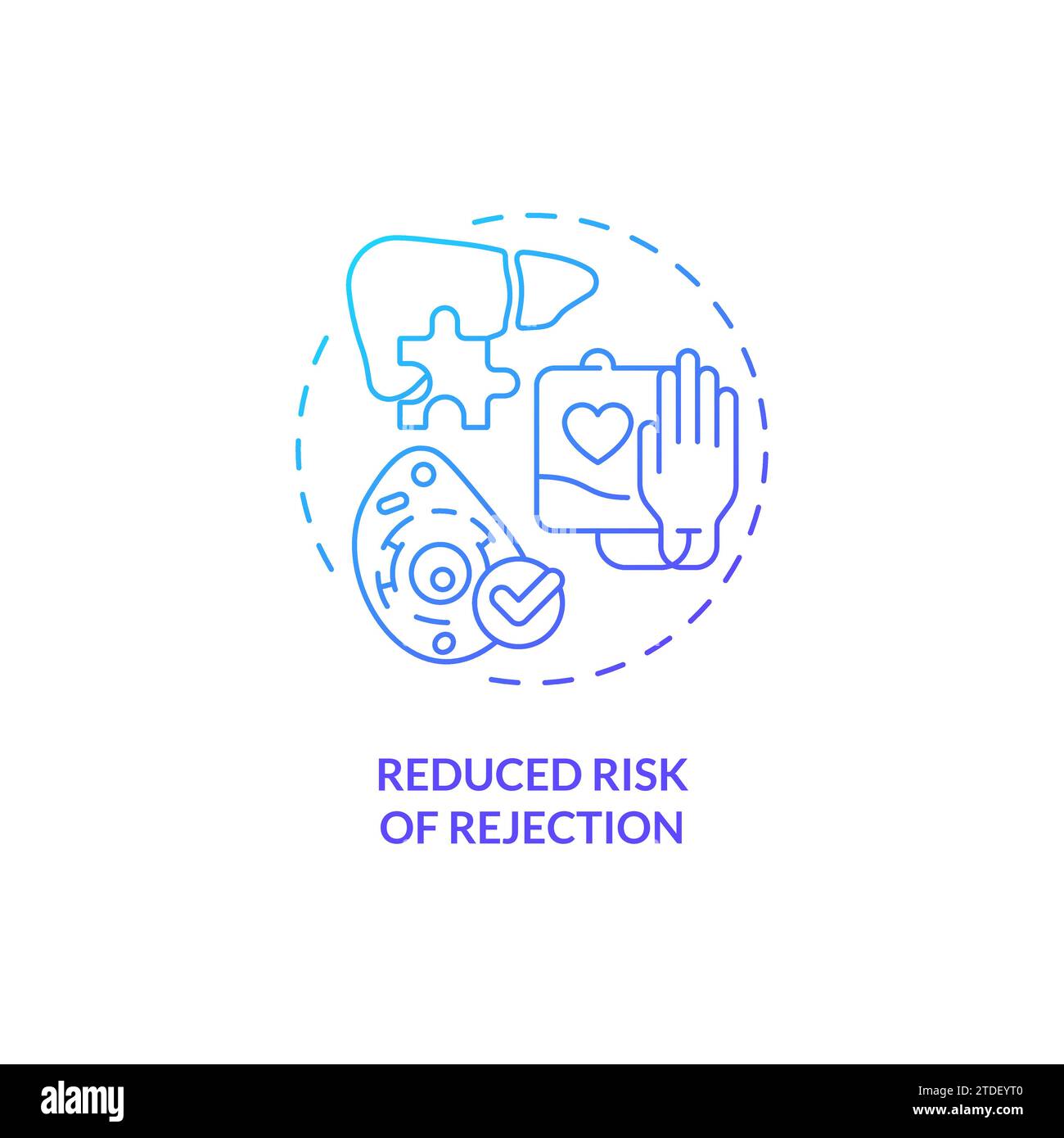 Thin line gradient reduced risk of rejection icon concept Stock Vector ...
