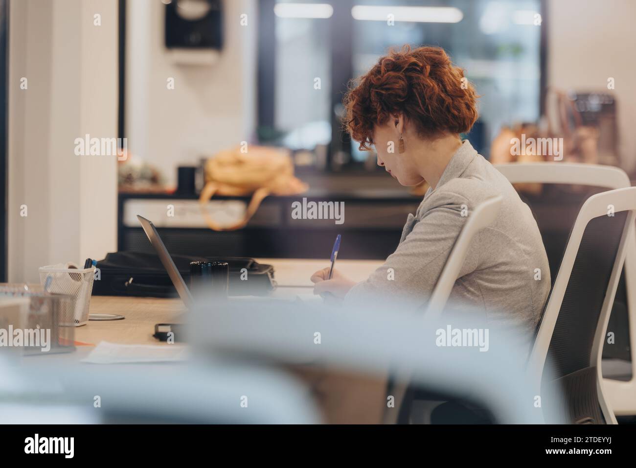 Business people discussing financial statements and budgeting Stock ...