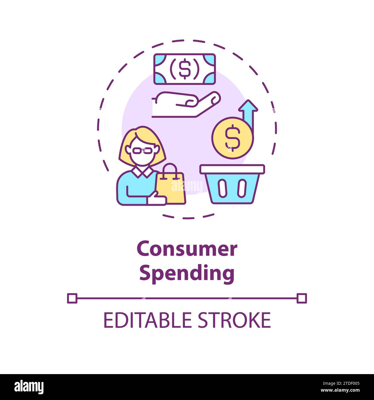 Thin line simple colorful icon concept Stock Vector Image & Art - Alamy