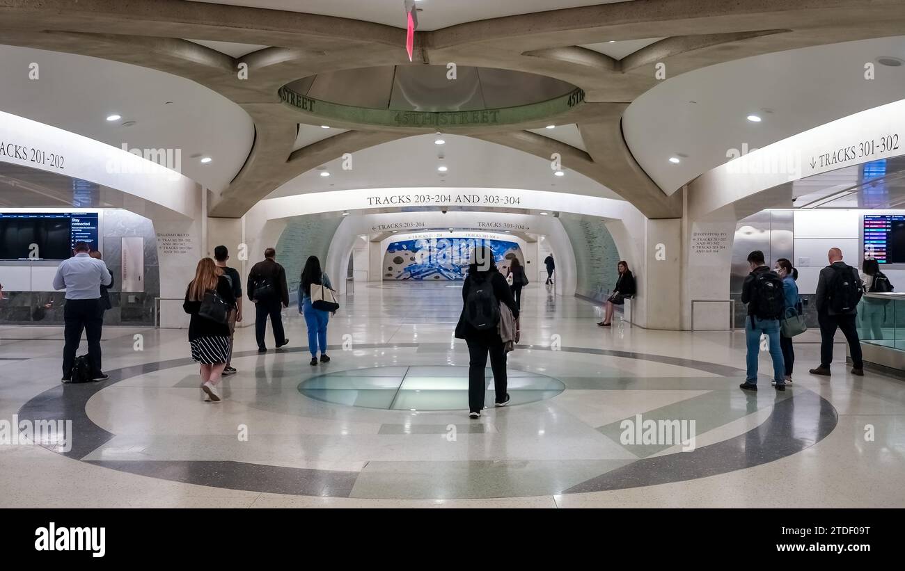 Interior of Grand Central Madison, a commuter rail terminal, beneath ...