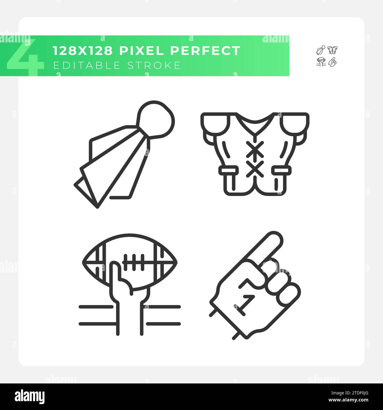 Football game elements linear icons set Stock Vector Image & Art - Alamy