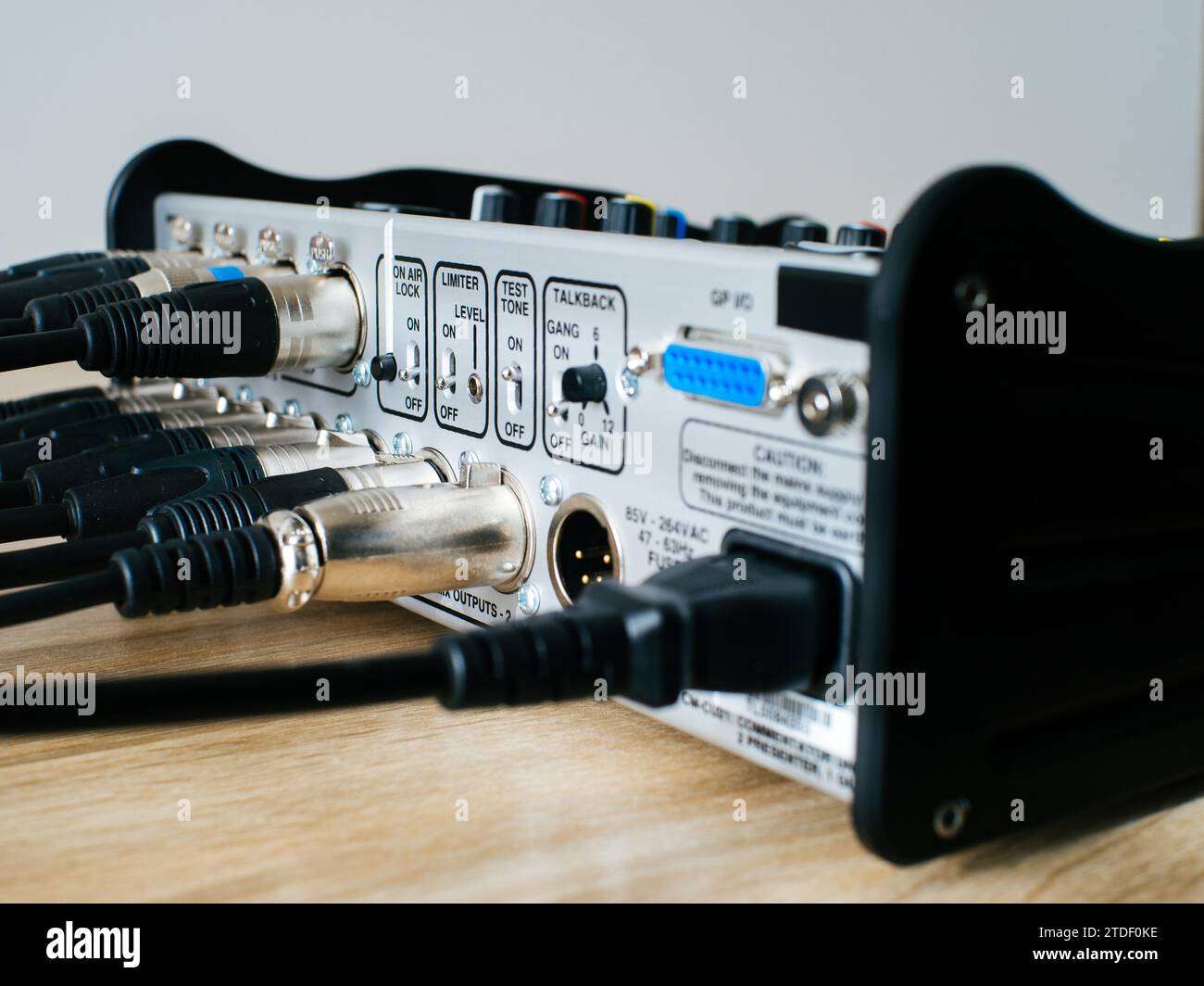 Back of mixing console with XLR cables connected Stock Photo - Alamy