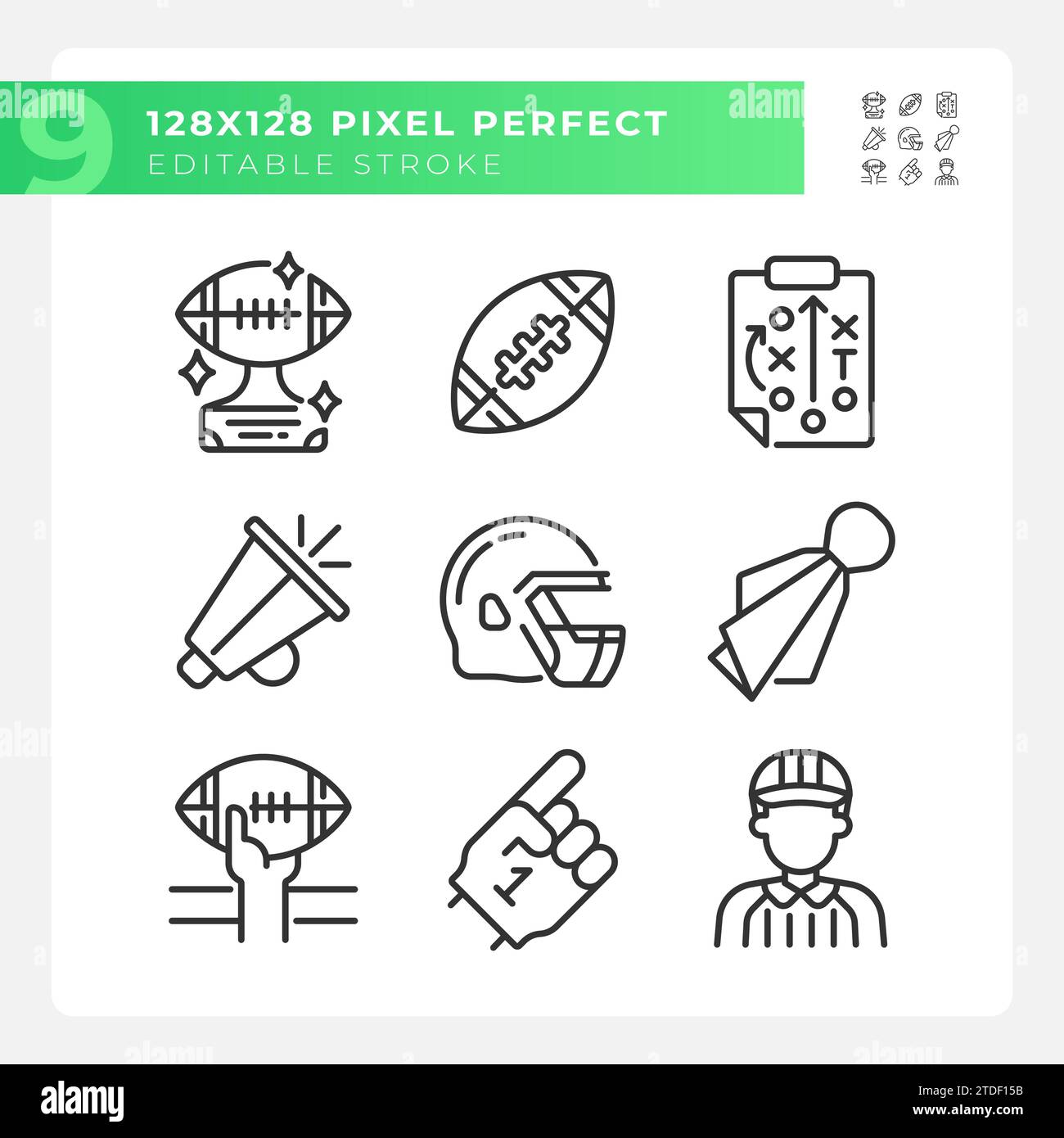 American football match linear icons set Stock Vector Image & Art - Alamy