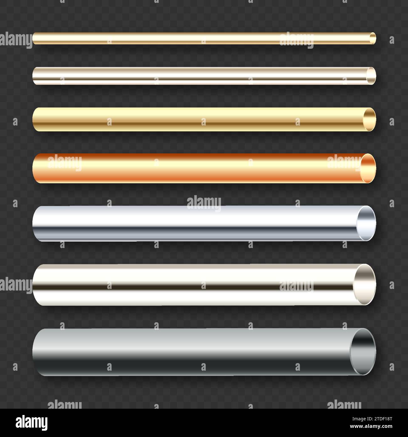 Steel and copper pipes collection. Construction material, pipeline ...