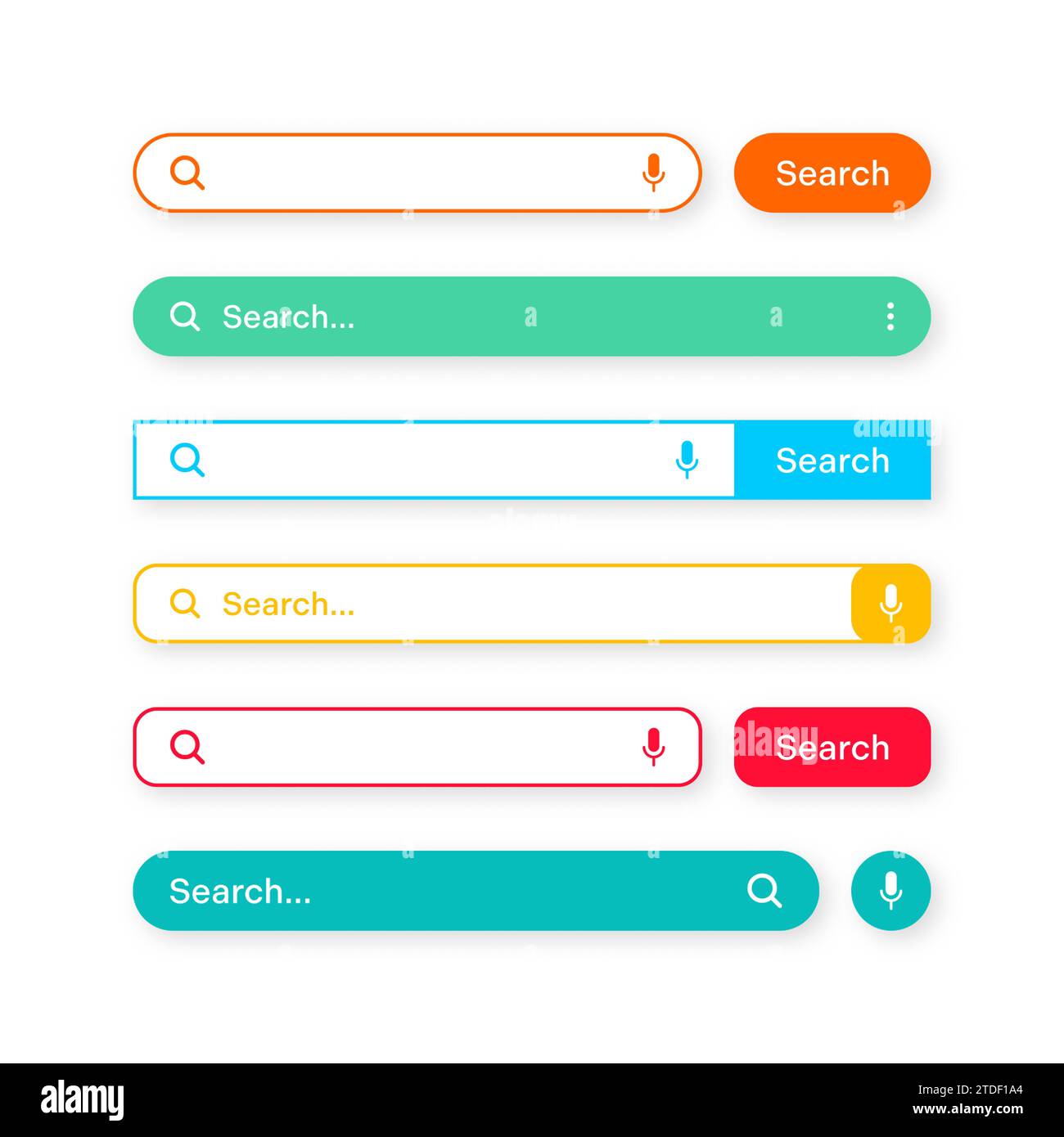 Colorful search bar templates. Internet browser engine with search box ...