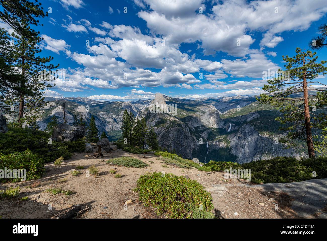 View over Yosemite National Park with Half Dome, UNESCO World Heritage ...