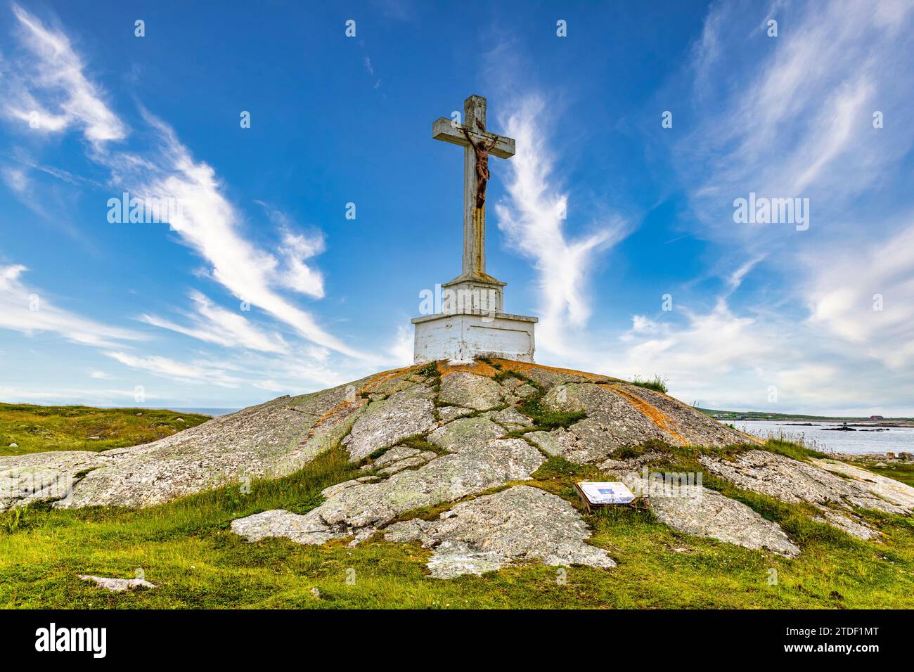 Old Christian cross, Ile aux Marins, fishermen's island, Territorial ...