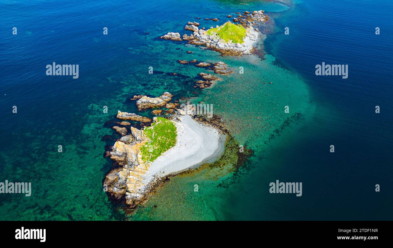 Aerial of the island near Ferryland, Avalon Peninsula, Newfoundland ...