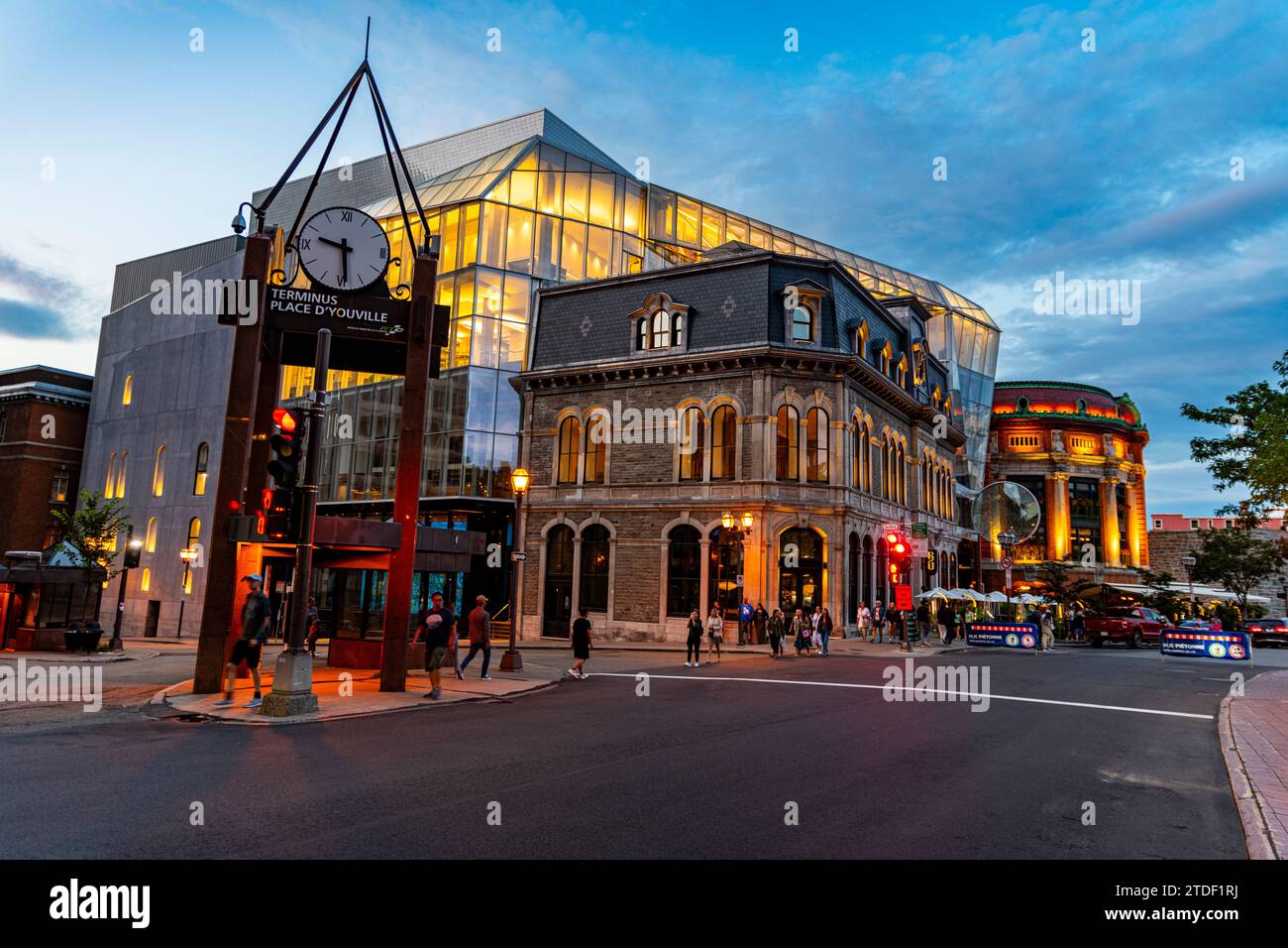 Old town of Quebec City at night, Quebec, Canada, North America Stock ...
