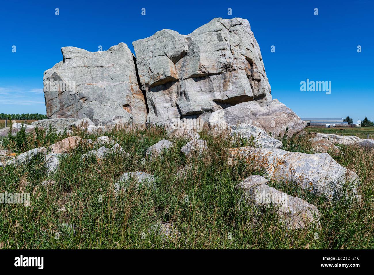 Big Rock, the largest glacial erratic, Okotoks, Alberta, Canada, North ...
