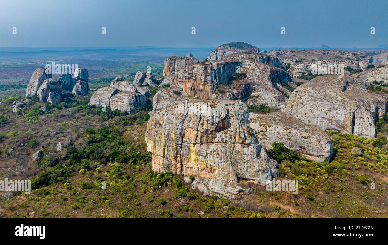 Aerial of black rocks of Pungo Andongo, Malanje, Angola, Africa Stock ...